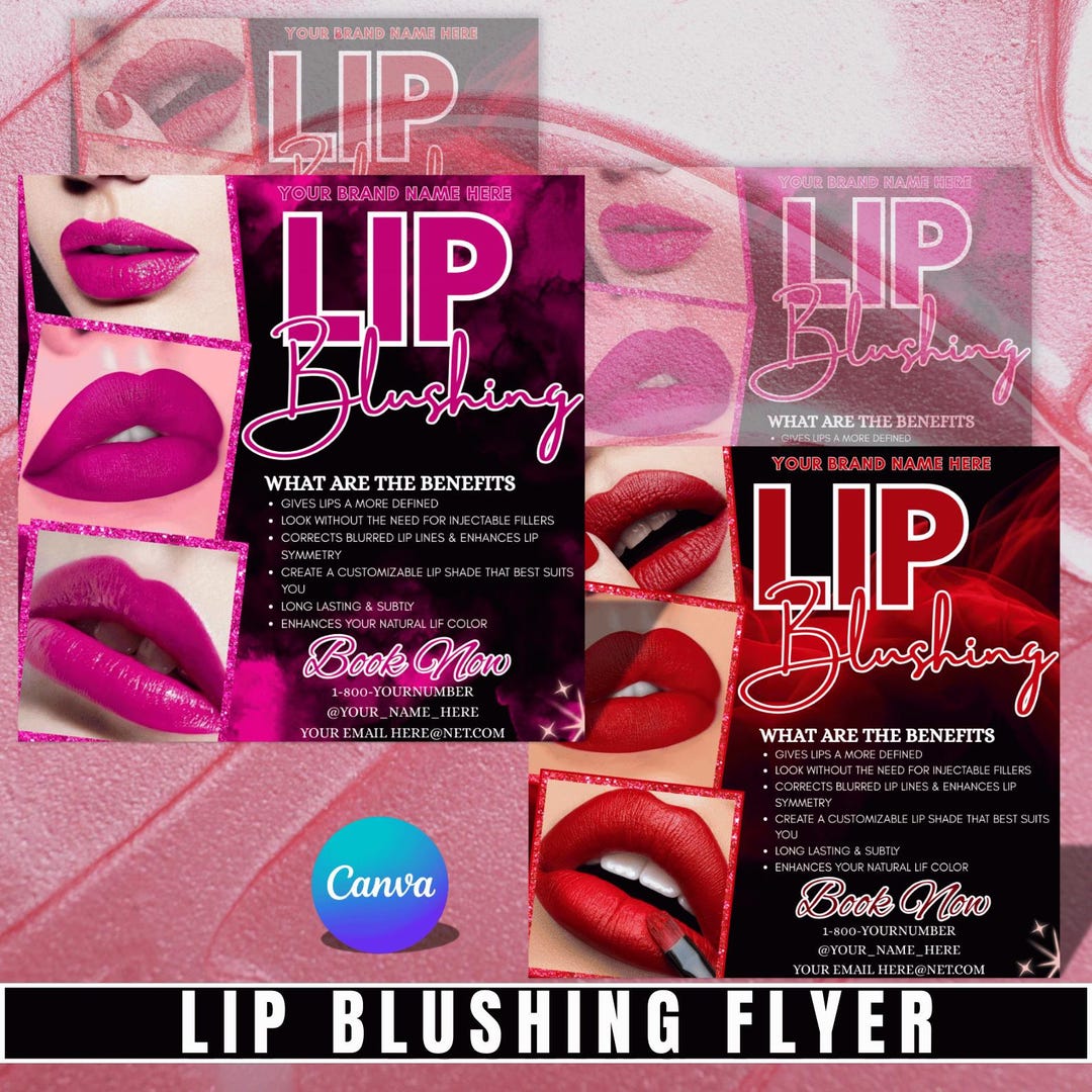 Lip Blushing Flyer | Editable Beauty Flyer & Printable Lip Blush Makeup ...