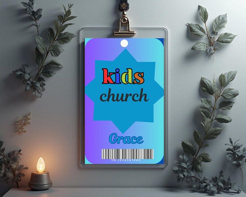 Church Volunteer ID Template in Canva, Lanyard Badge Template for ...