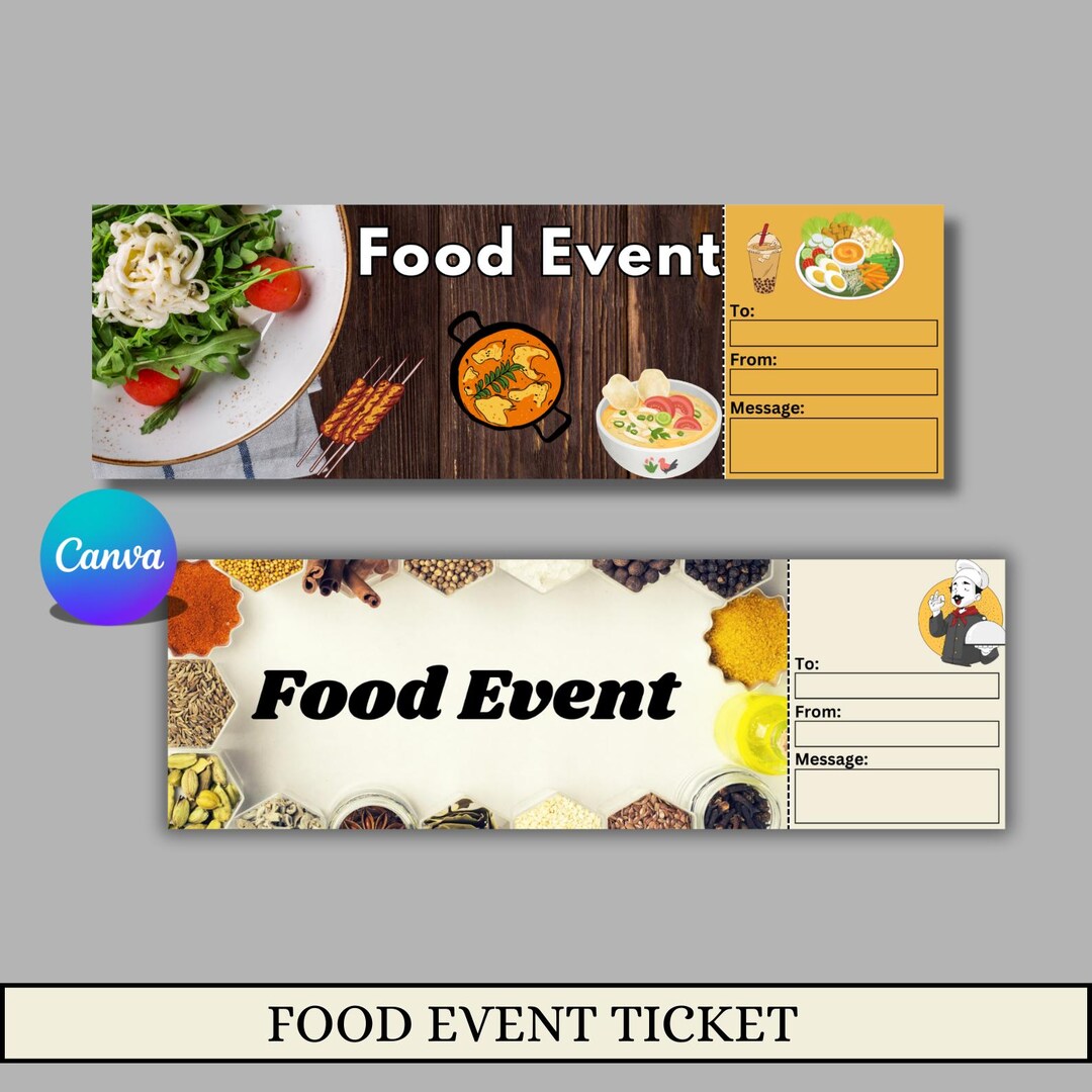 Editable Boarding Pass Ticket: Food Event, Raffle, Invitation (digital ...