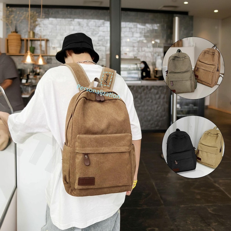 Canvas Backpack Men - Etsy
