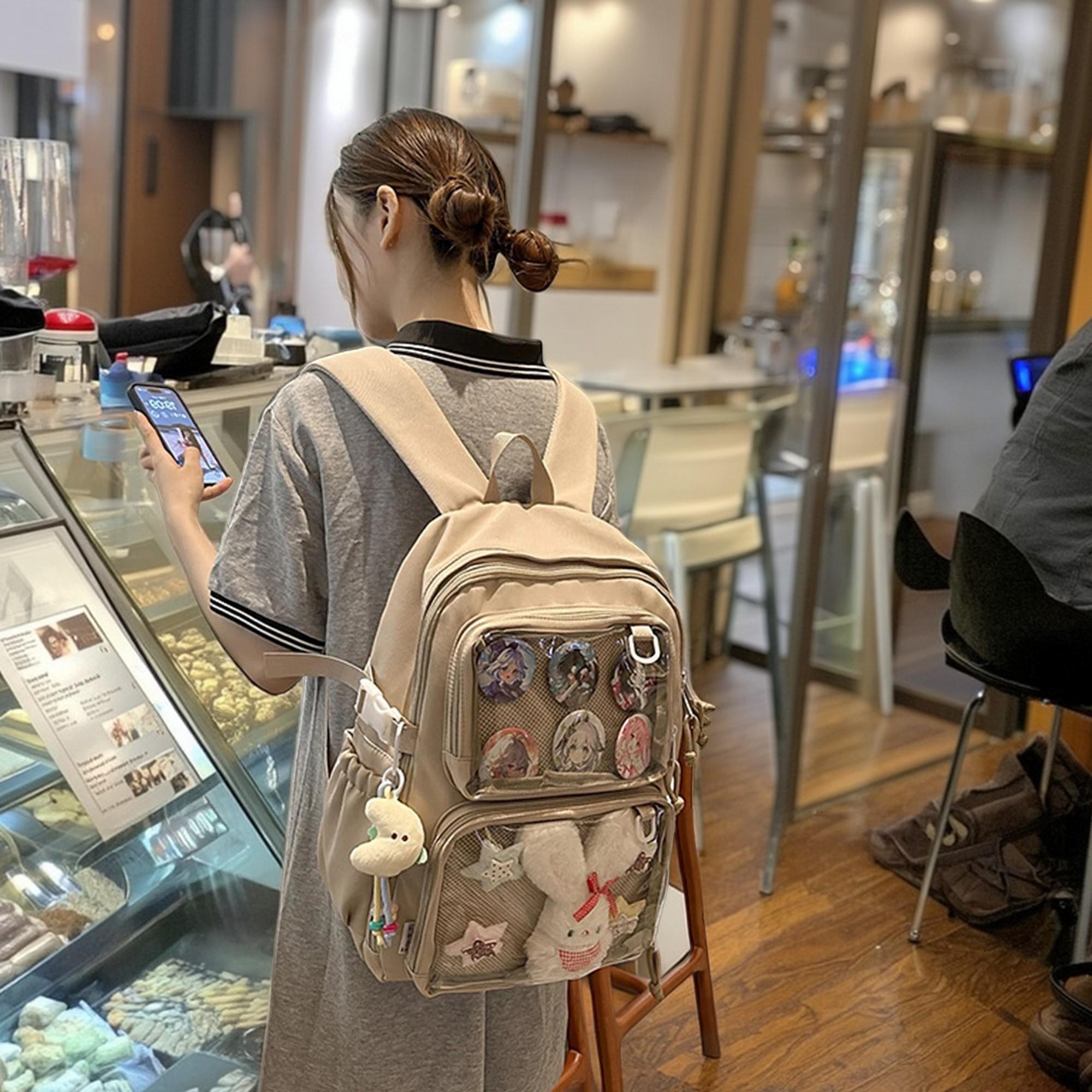 Ita Bag Backpack, Customizable Badge Bag, Versatile Ita Bag, Clear ...