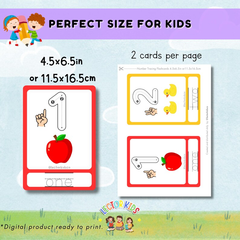 Number Tracing Flashcards 1-20: Preschool Montessori Math (digital ...