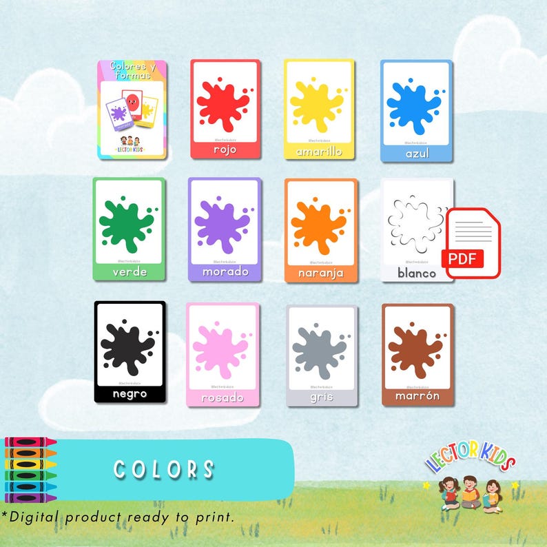 Spanish Colors and Shapes Flashcards: Printable Learning Game (PDF ...