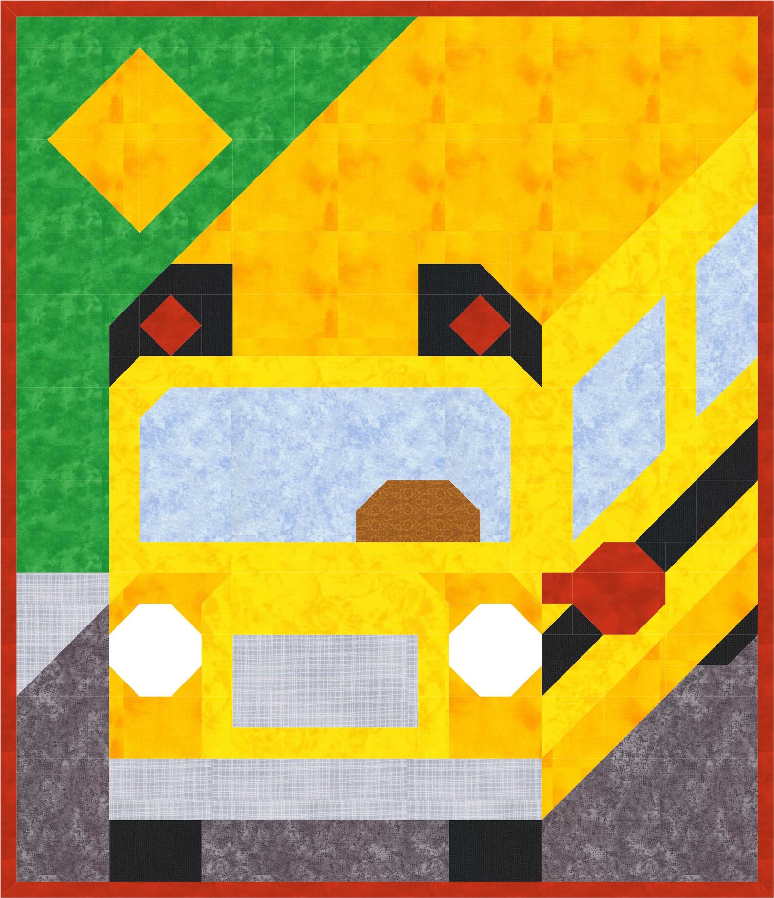 School Bus Quilt Pattern Multiple Sizes: Wall to Lap Bus | Etsy