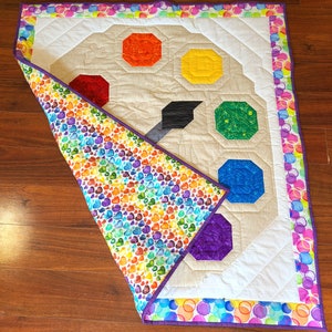 Painting Quilt Pattern, Simple Pieced Art Quilt Featuring Paint Pallet ...
