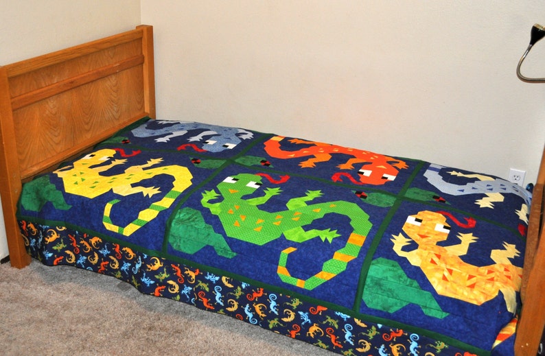 Gecko Quilt Pattern: Lizard Baby Quilt (digital Download) - Etsy