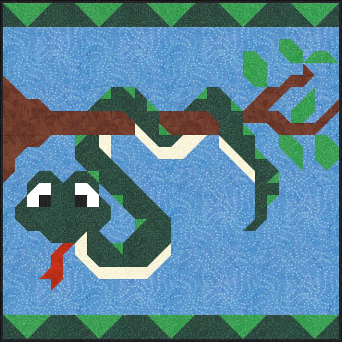 Snake Quilt Pattern, Easy Pieced Image Style (3 Sizes) - Etsy