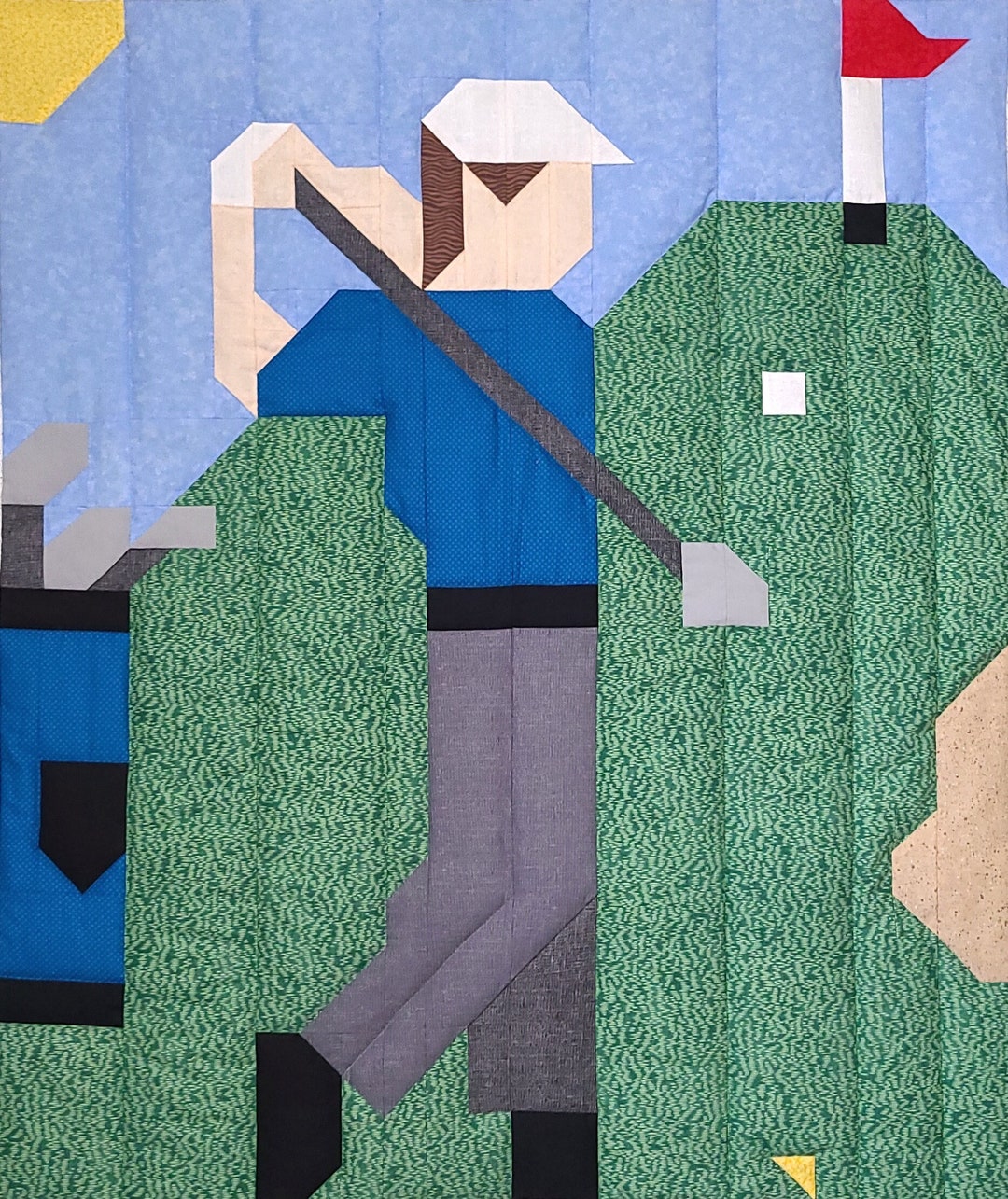 Golfer Quilt Pattern With 3 Sizes, Instant Download PDF, Golfing Quilt ...