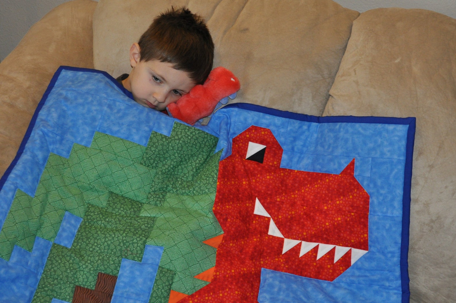 T-rex Quilt Pattern 3 Sizes: 36x42 24x28 48x56 Instant | Etsy UK