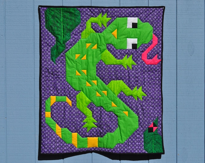 Gecko Quilt Pattern, Lizard Baby Quilt Pattern, in Multiple Size: 24x28 ...