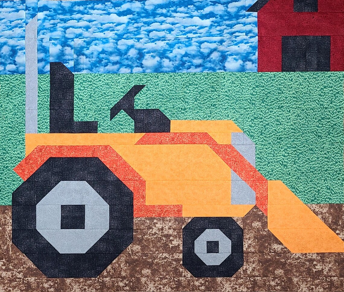 Tractor Quilt Pattern: Front Loader Design, Multiple Sizes (digital ...