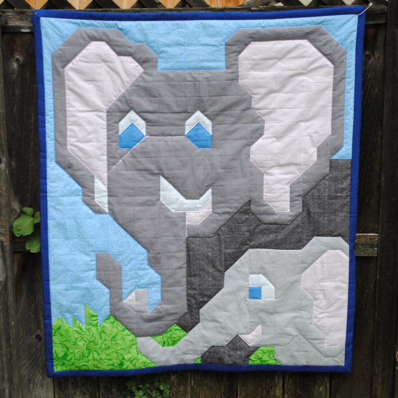 Elephant Baby Quilt Pattern 3 Sizes Included 36x42 24x28 - Etsy