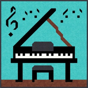 Piano Quilt Pattern With 3 Sizes: 36x36, 54x54, 72x72, Instant Download ...