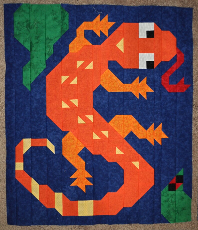 Gecko Quilt Pattern: Lizard Baby Quilt (digital Download) - Etsy
