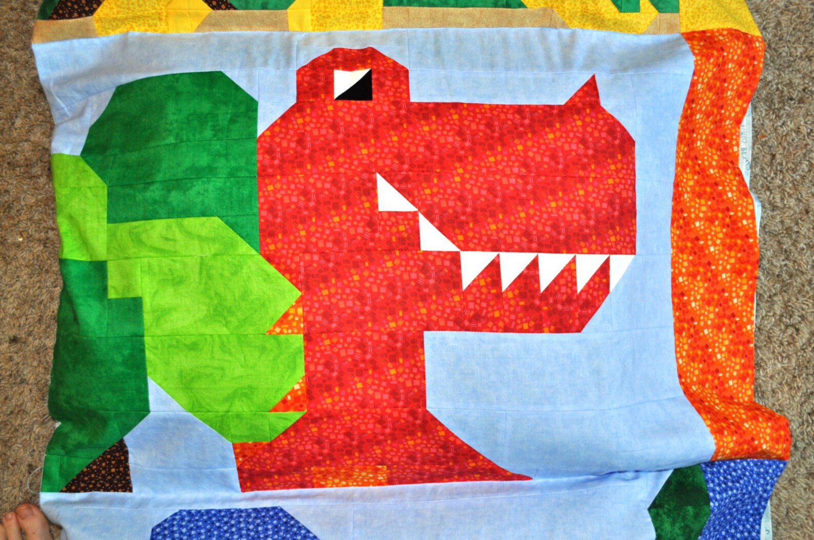 T-rex Quilt Pattern 3 Sizes: 36x42 24x28 48x56 Instant | Etsy UK