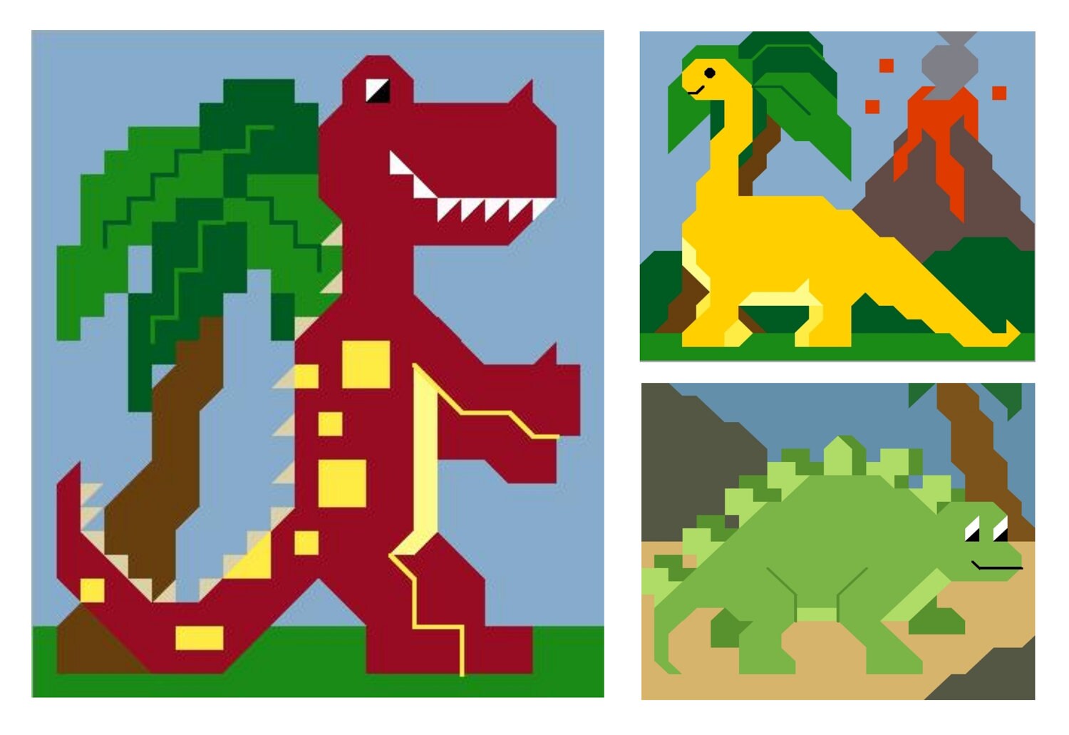 Dinosaur Quilt Pattern Stegosaurus in Multiple Sizes 36x42 | Etsy