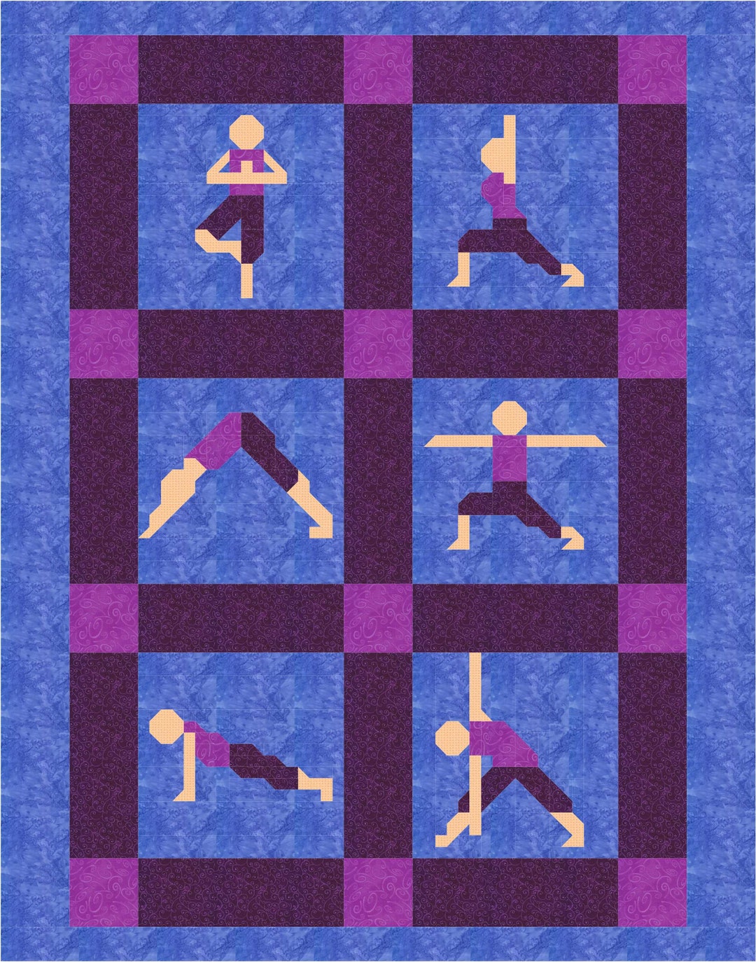 Yoga Pose Quilt Pattern: Twin Size (PDF Pattern) - Etsy