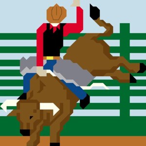 Bucking Bull Twin Quilt Pattern: Rodeo Cowboy Design (PDF) - Etsy