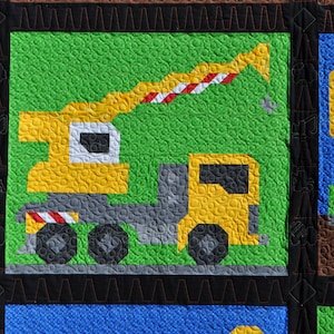 Construction Vehicles Twin Size Quilt Pattern 6 Construction | Etsy Canada