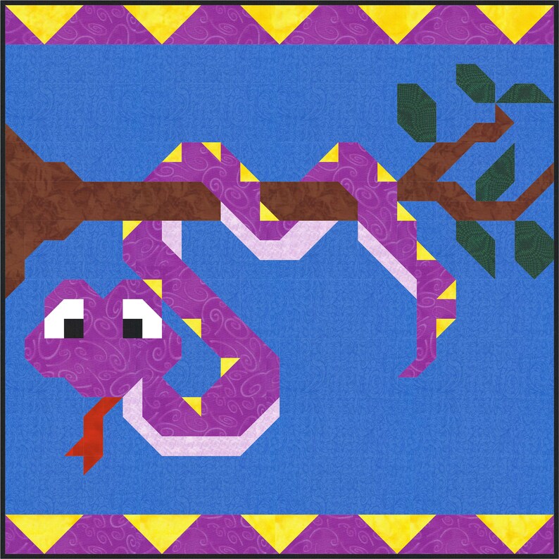 Snake Quilt Pattern, Easy Pieced Image Style (3 Sizes) - Etsy