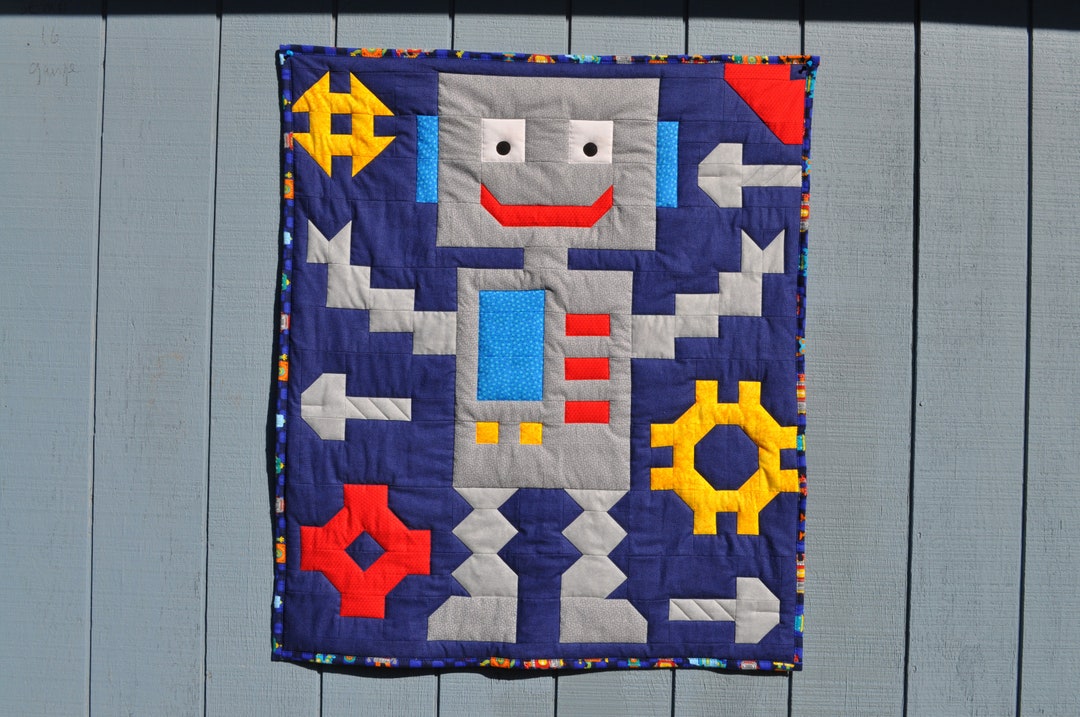 Robot Baby Quilt PATTERN, With Multiple Sizes: 36x42, 24x38 and 48x65 ...