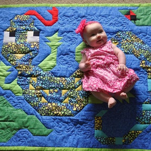 Gecko Quilt Pattern: Lizard Baby Quilt (digital Download) - Etsy