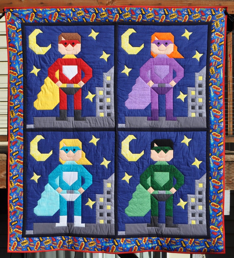 Superhero Quilt Pattern Boy or Girl Hero Variations Included - Etsy