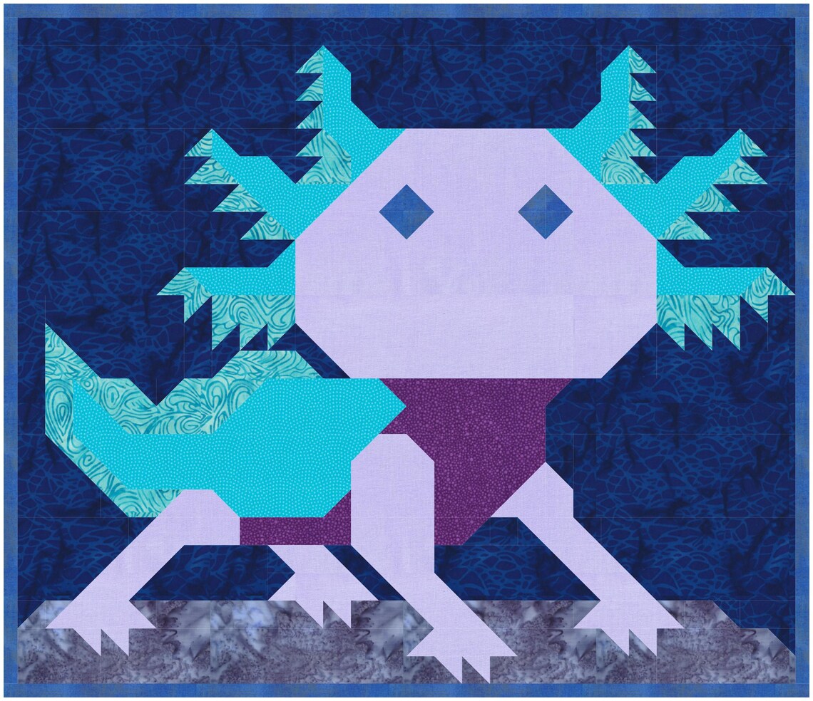Axolotl Quilt Pattern With Multiple Sizes, Instant Download PDF - Etsy