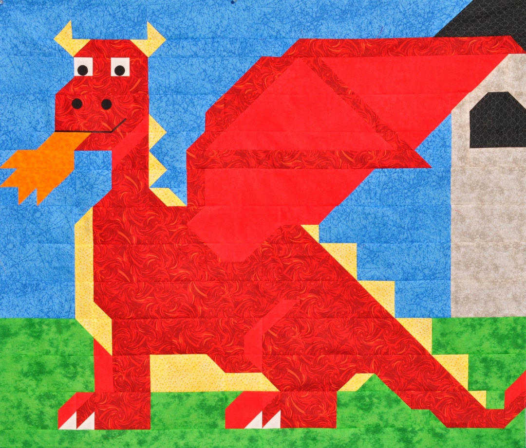 Dragon Quilt Pattern, Multiple Sizes: 36x42 Crib , 24x28, and 48x56 ...