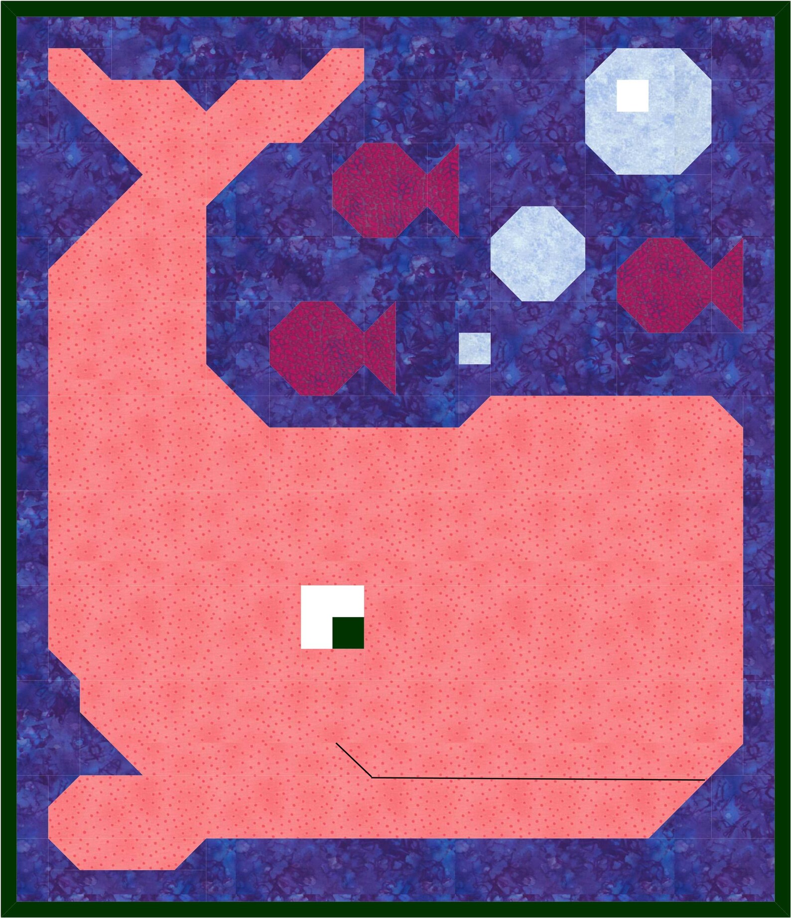 Whale Baby Quilt Pattern With Multiple Sizes 24x28 36x42 - Etsy