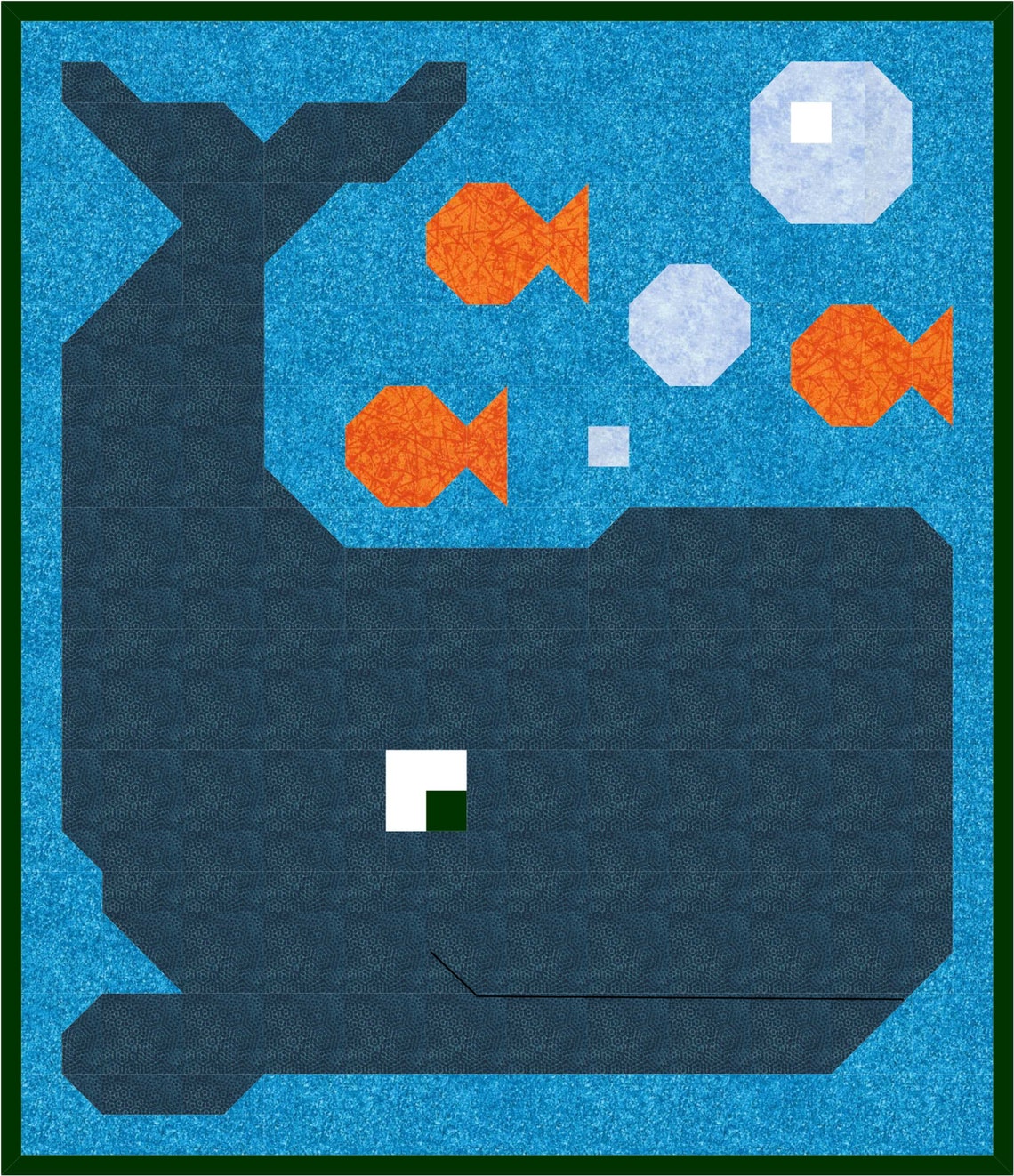 Whale Baby Quilt Pattern With Multiple Sizes 24x28 36x42 - Etsy