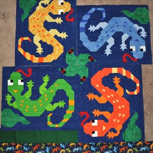 Gecko Quilt Pattern: Lizard Baby Quilt (digital Download) - Etsy