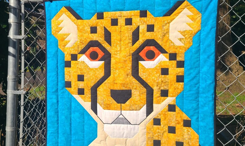 Cheetah Art Quilt Pattern: Pieced Design, 3 Sizes (digital Download) - Etsy