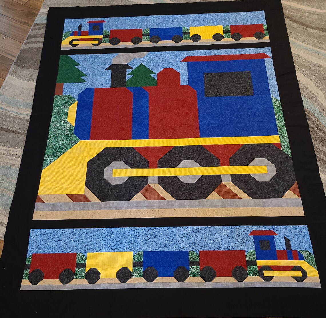 Train Quilt Pattern: Twin Size (66x86), Beginner Friendly (PDF Pattern ...