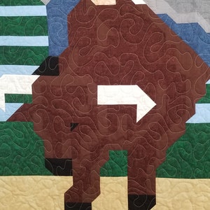 Bucking Bull Quilt Pattern, Both Twin and Throw Sizes, Rodeo or Cowboy ...