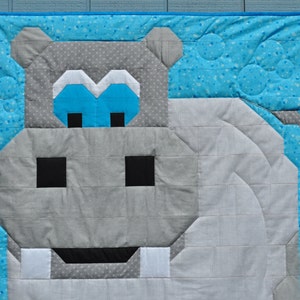 Hippo Baby Quilt Pattern in Multiple Sizes 36x42 Plus 24x28 - Etsy