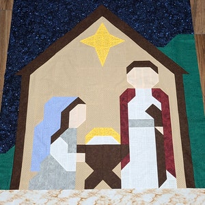 Nativity Quilt Pattern: Christmas Throw, 3 Sizes (PDF Download) - Etsy
