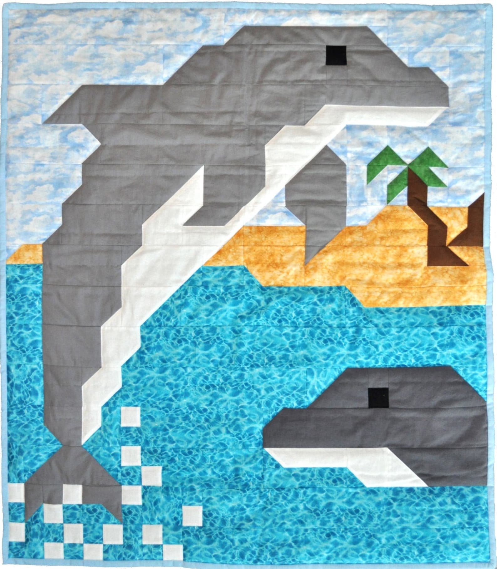 Dolphin Quilt Pattern: Simple Pieced Summer Baby Quilt (PDF) - Etsy