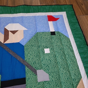 Golfer Quilt Pattern With 3 Sizes, Instant Download PDF, Golfing Quilt ...