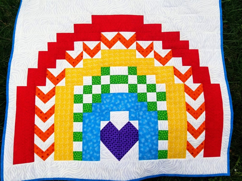 Rainbow Baby Quilt Pattern Multiple Sizes 36x42 With - Etsy