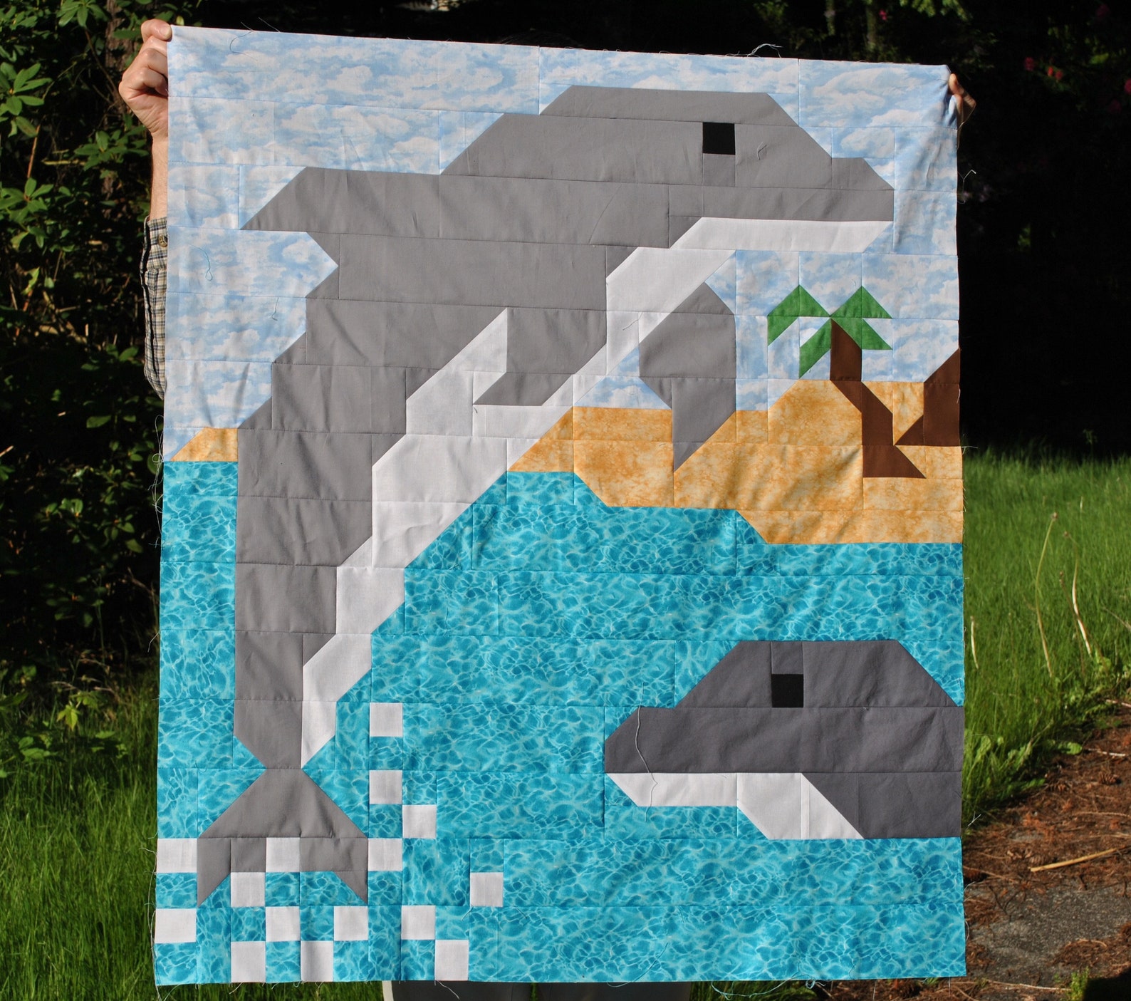 Dolphin Quilt Pattern: Simple Pieced Summer Baby Quilt (PDF) - Etsy