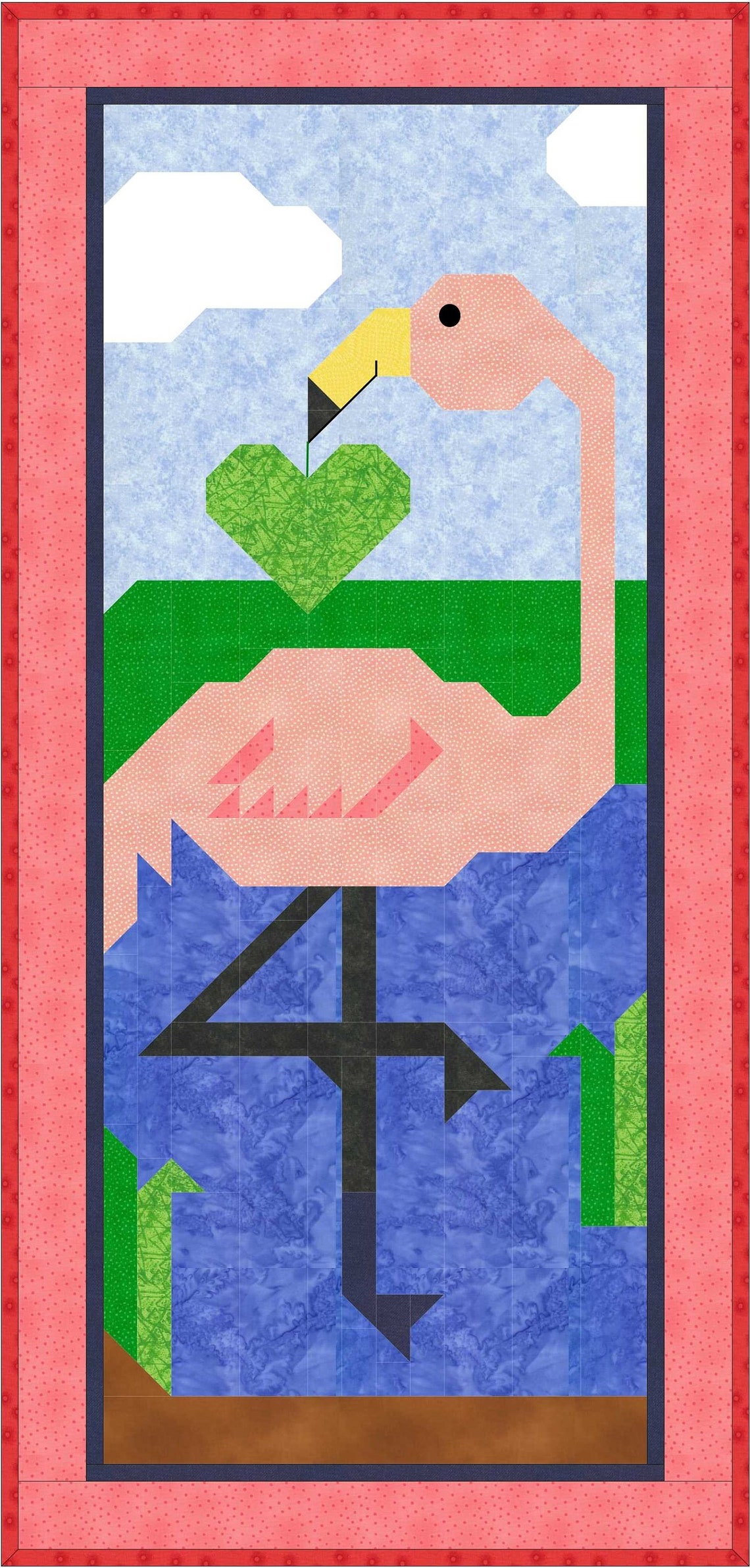 Pink Flamingo Wall Hanging Quilt Pattern Works as Grow Chart | Etsy