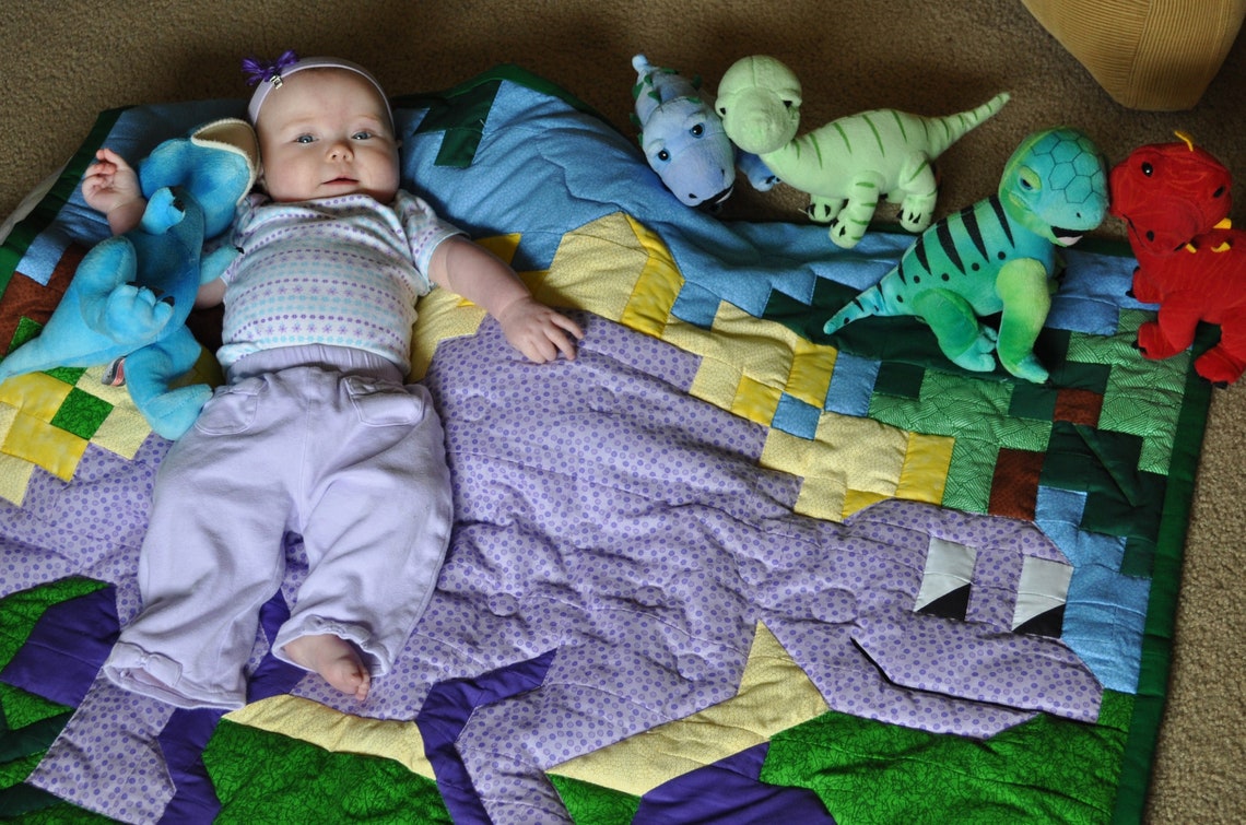 Dinosaur Quilt Pattern Stegosaurus in Multiple Sizes 36x42 - Etsy