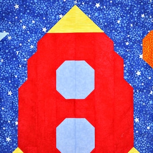 Rocket Baby Quilt Pattern, 3 Sizes: 36x42, 24x28, 48x56, Little Boy ...