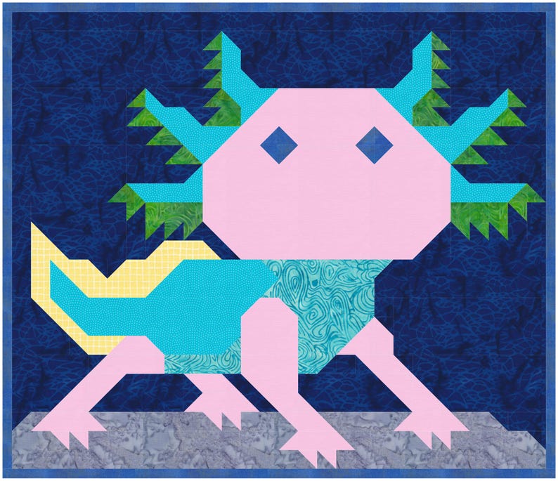 Axolotl Quilt Pattern With Multiple Sizes, Instant Download PDF - Etsy