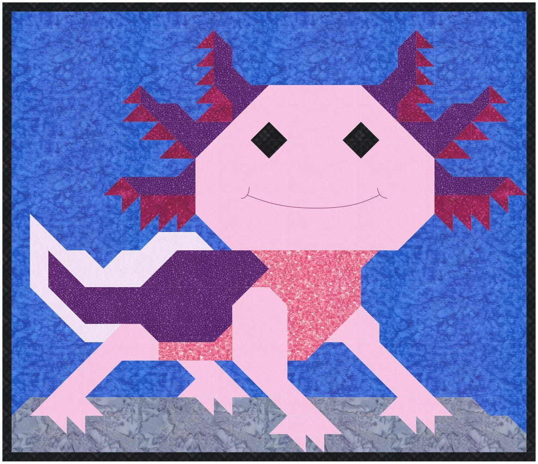 Axolotl Quilt Pattern With Multiple Sizes, Instant Download PDF - Etsy