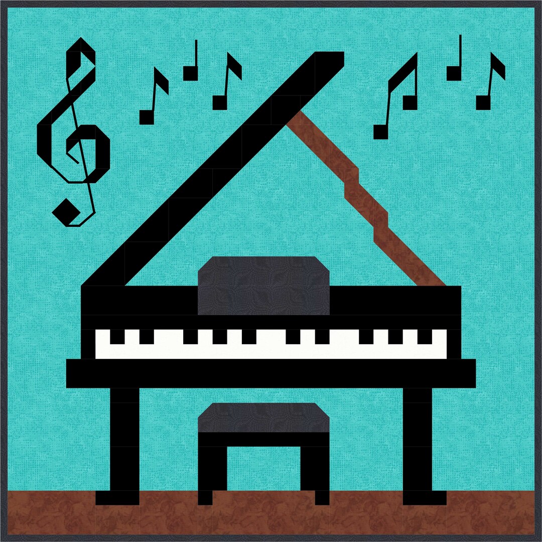 Piano Quilt Pattern With 3 Sizes: 36x36, 54x54, 72x72, Instant Download ...