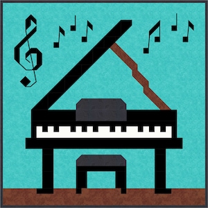Piano Quilt Pattern With 3 Sizes: 36x36, 54x54, 72x72, Instant Download ...