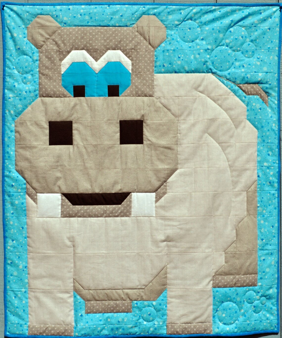 Hippo Baby Quilt Pattern in Multiple Sizes 36x42 Plus 24x28 - Etsy
