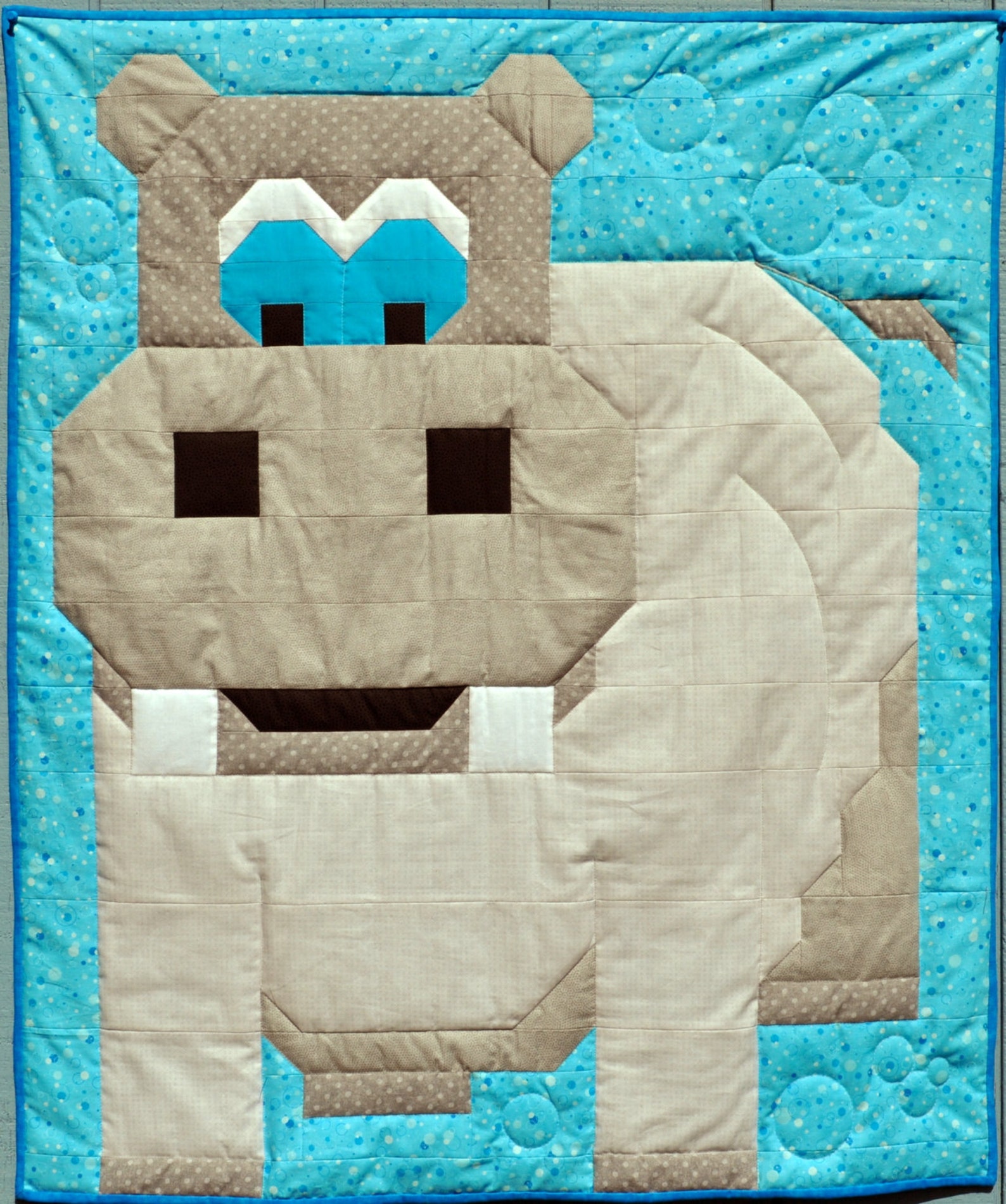 Hippo Baby Quilt Pattern in Multiple Sizes 36x42 Plus 24x28 - Etsy